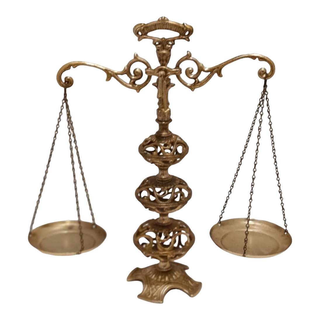 1960s Hollywood Regency Ornate Decorative Filigree Balance Scale | Chairish