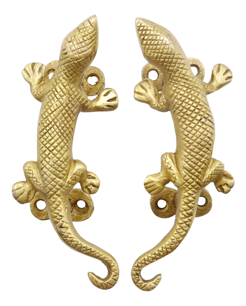 Brass Lizard Door Handles - a Pair | Chairish