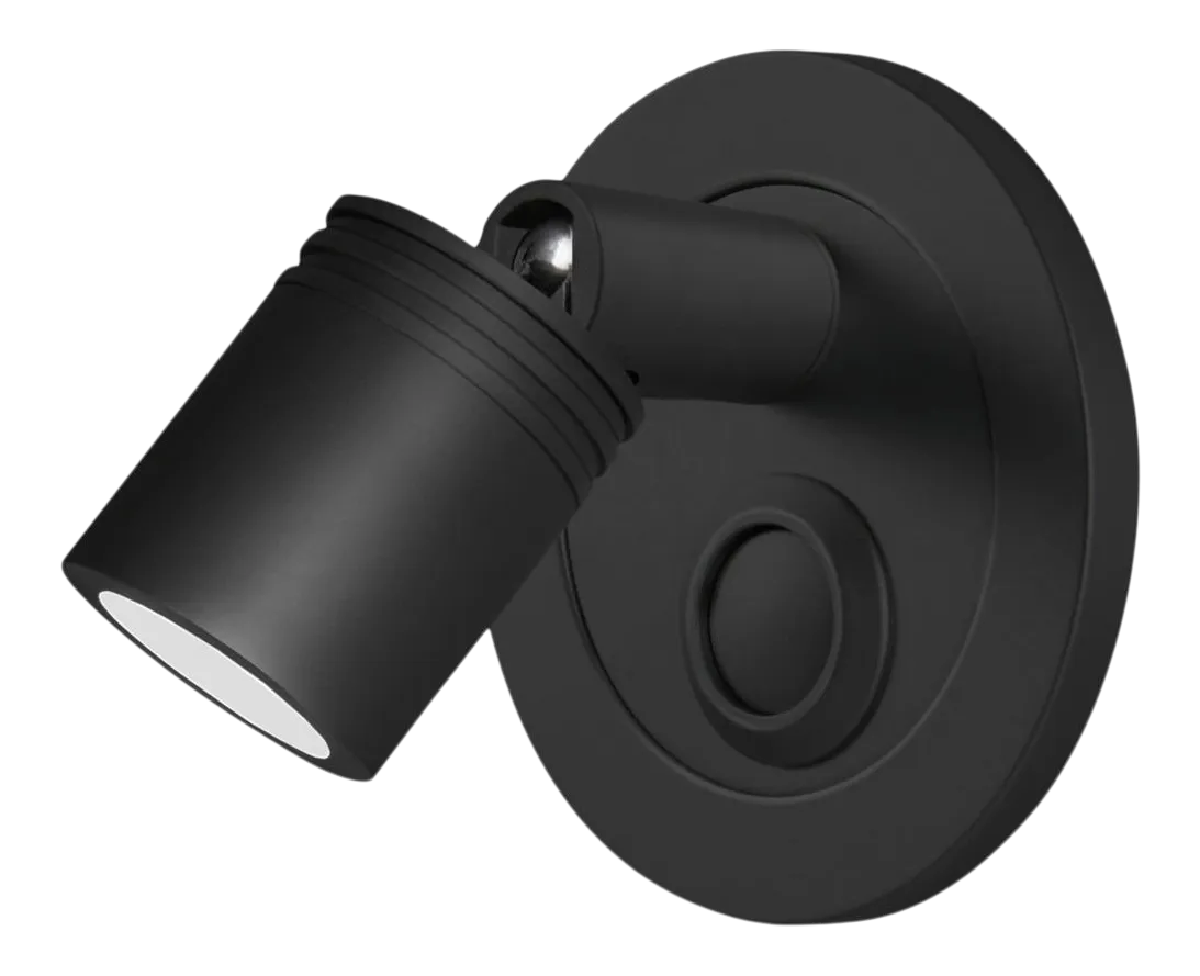 Satin Black Led Reading Light With Button | Chairish