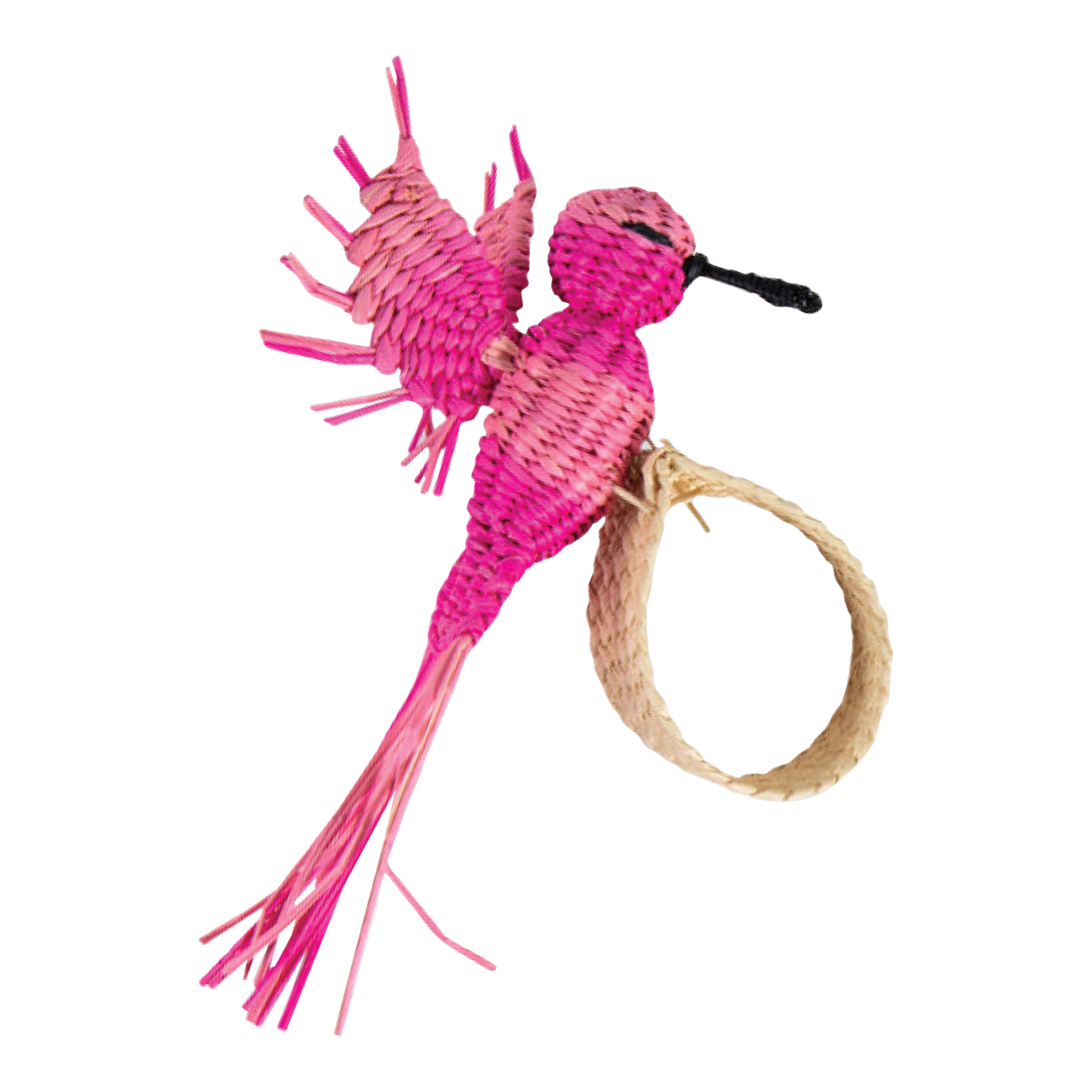 Furbish Raffia Napkin Ring - Pink Hummingbird | Chairish