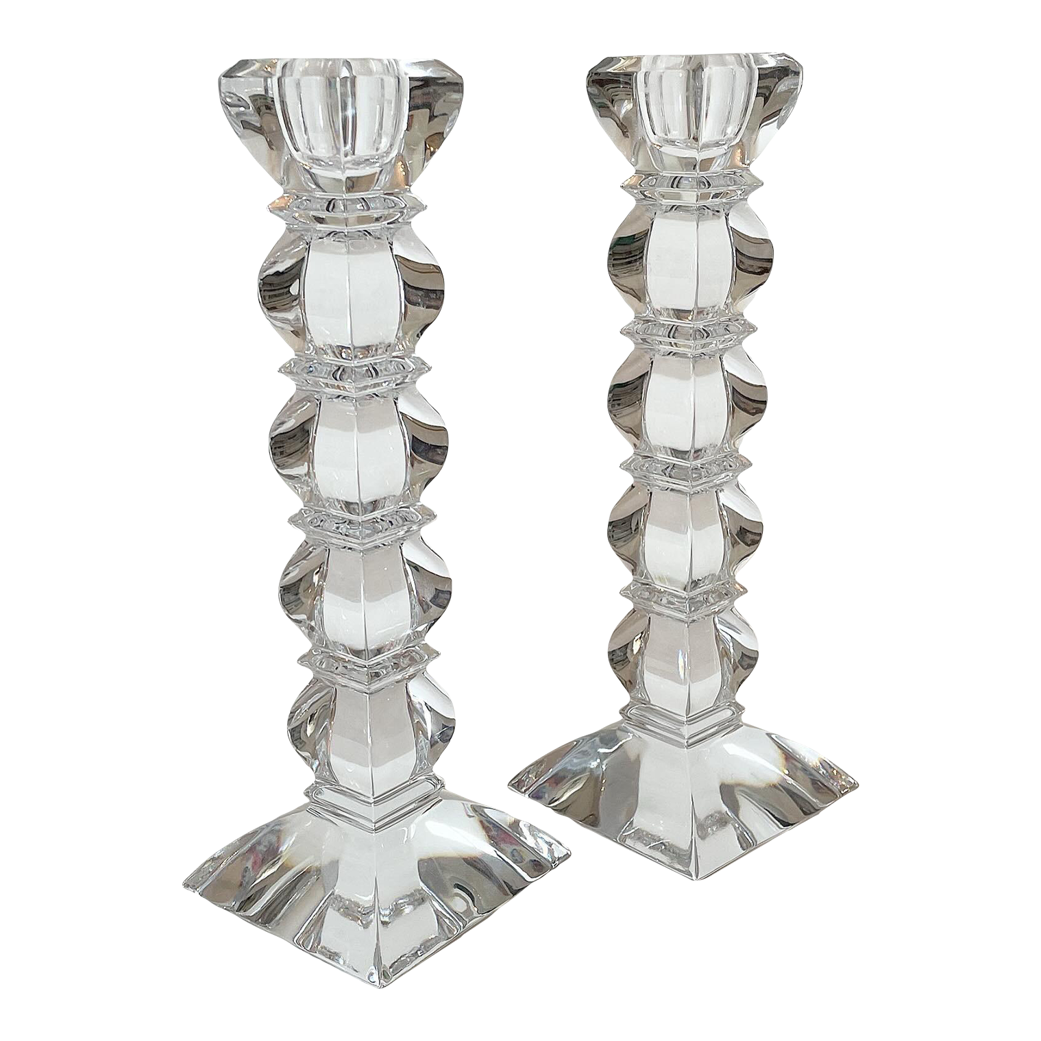 Vintage Crystal Candlestick Holders - a Pair | Chairish