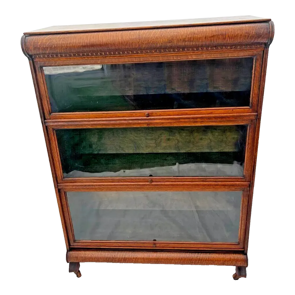1910s Antique Bookcase Lawyer Barrister Storage Case American Empire ...