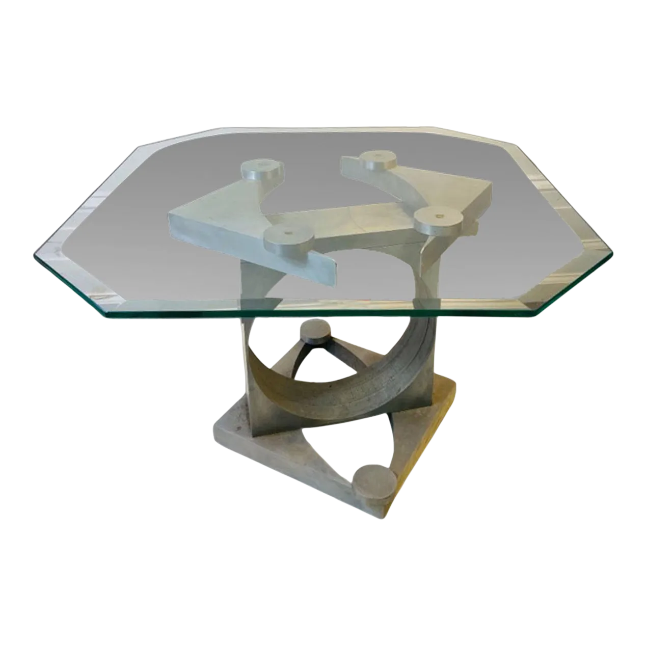 1980s Modernist Sculptural Metal Cut Out Table | Chairish
