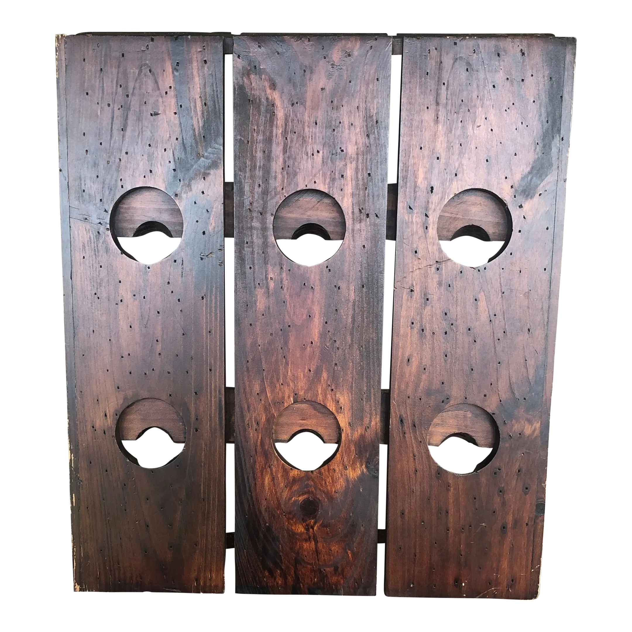 1990s Wood Wine Bottle Holder/Riddling Rack/Table Top | Chairish