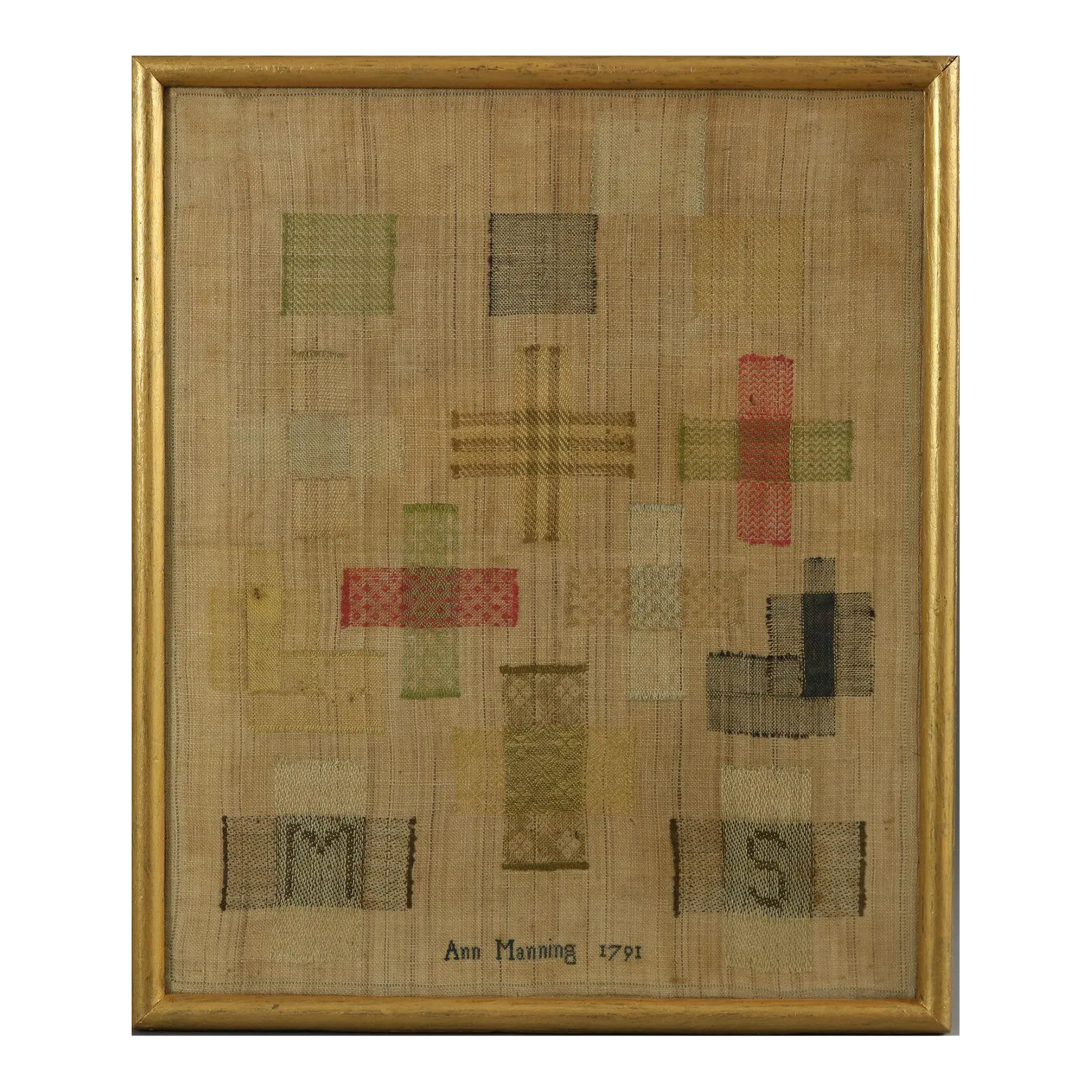 Antique Darning Sampler, 1791, by Ann Manning | Chairish