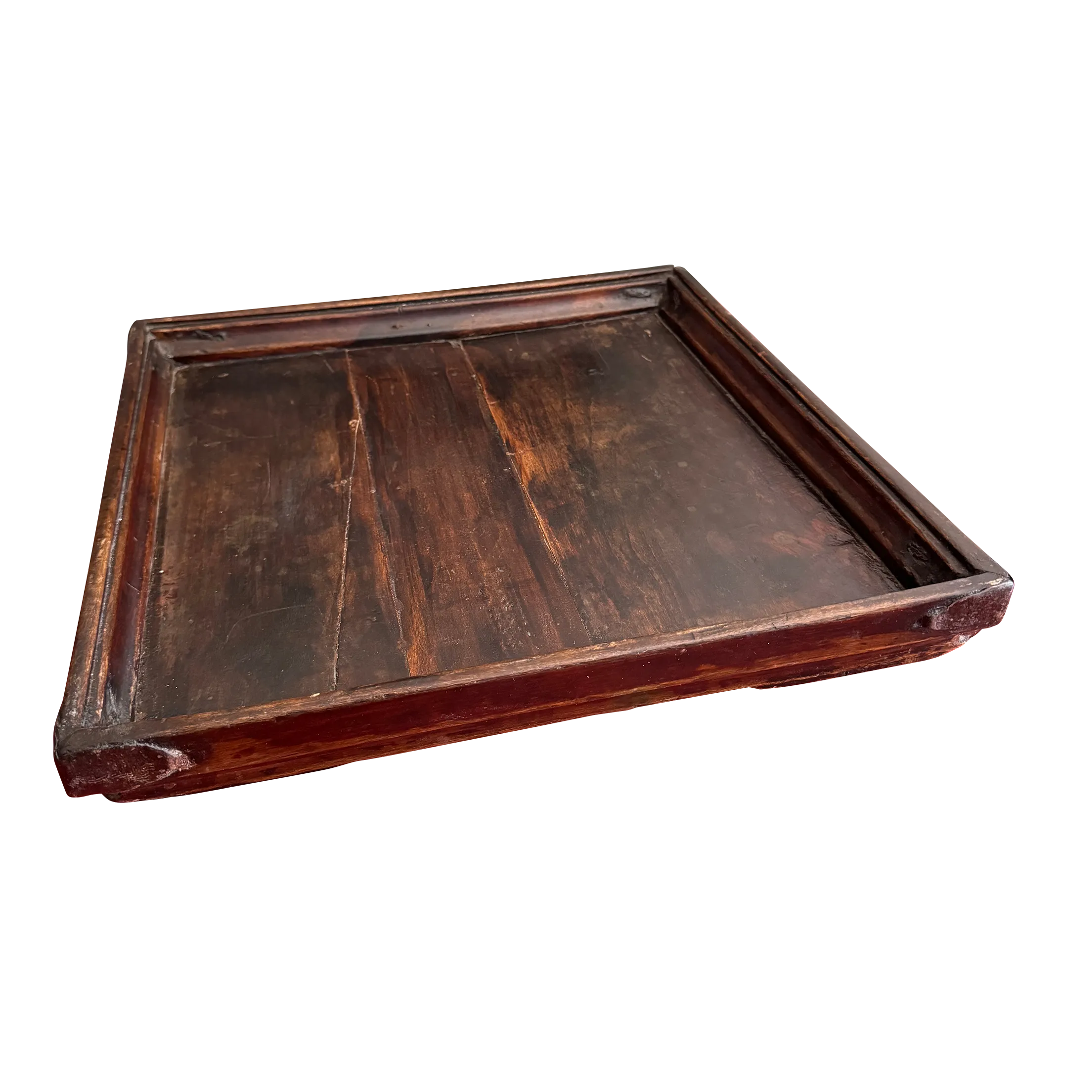 Antique Handmade Rustic Wood Tray | Chairish