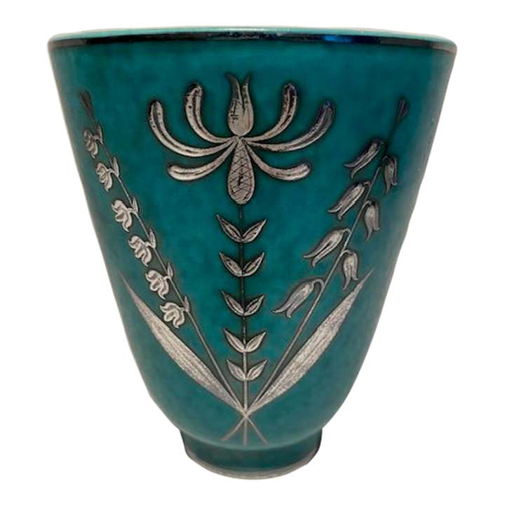 Mid 20th Century Art Deco Argenta Vase by William Kage in Stoneware and ...