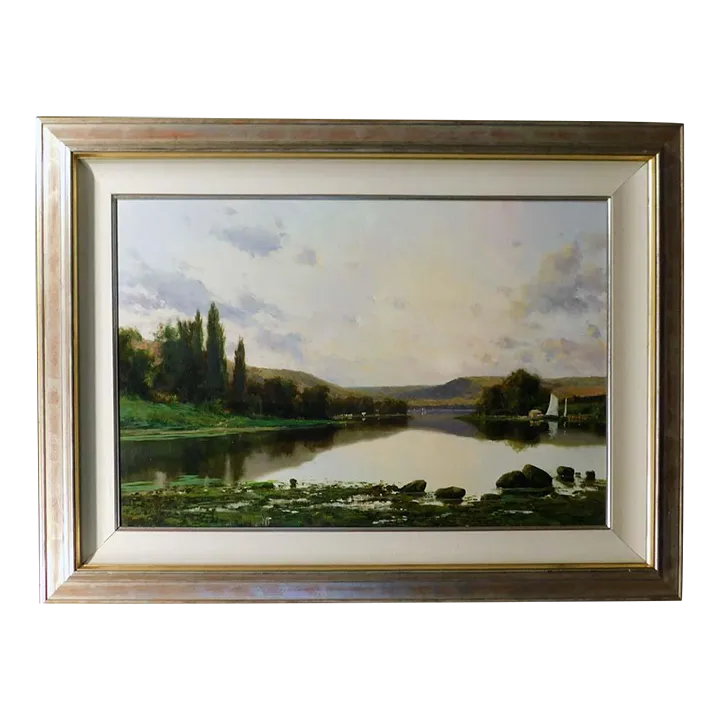 Joan Colomer "Lake Placid" Original Oil Painting on Canvas | Chairish