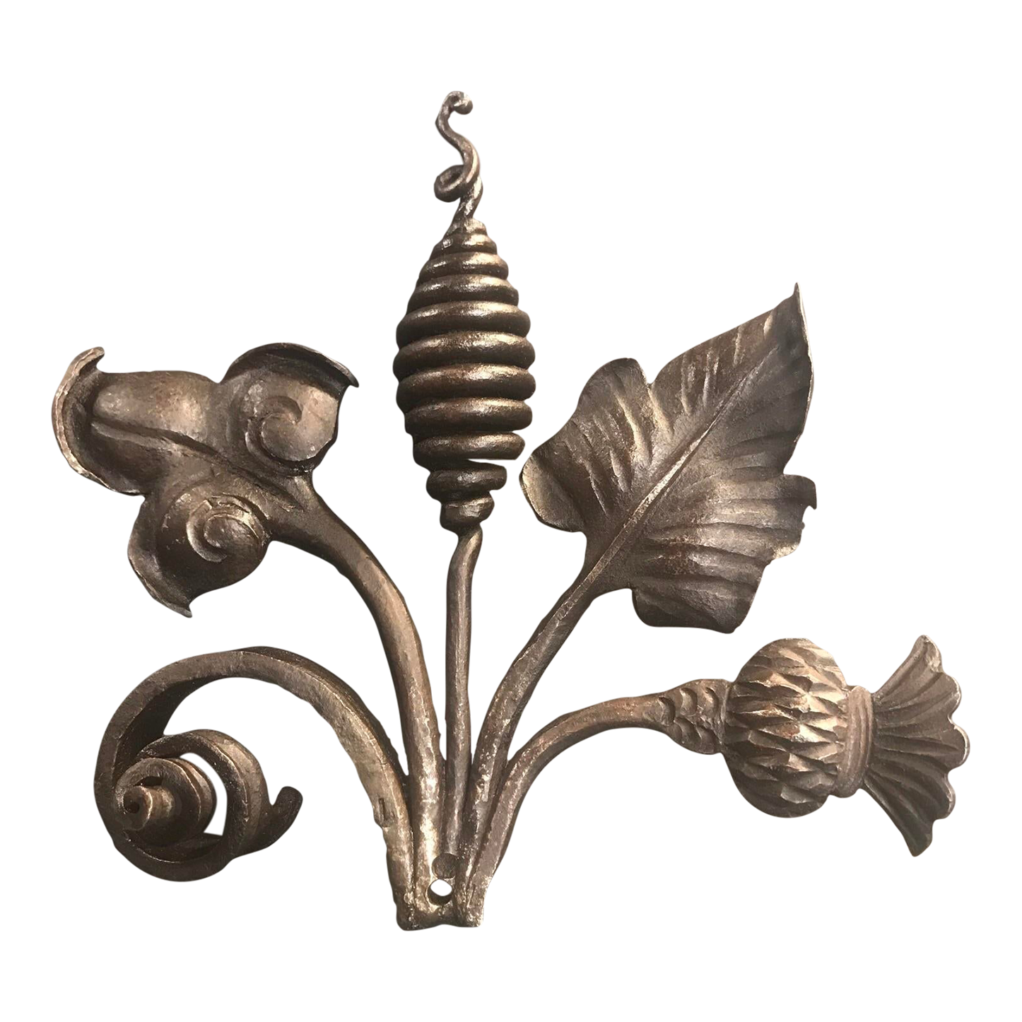 Hand Forged Wrought Iron Ornament, in the Manner of Edgar Brandt ...