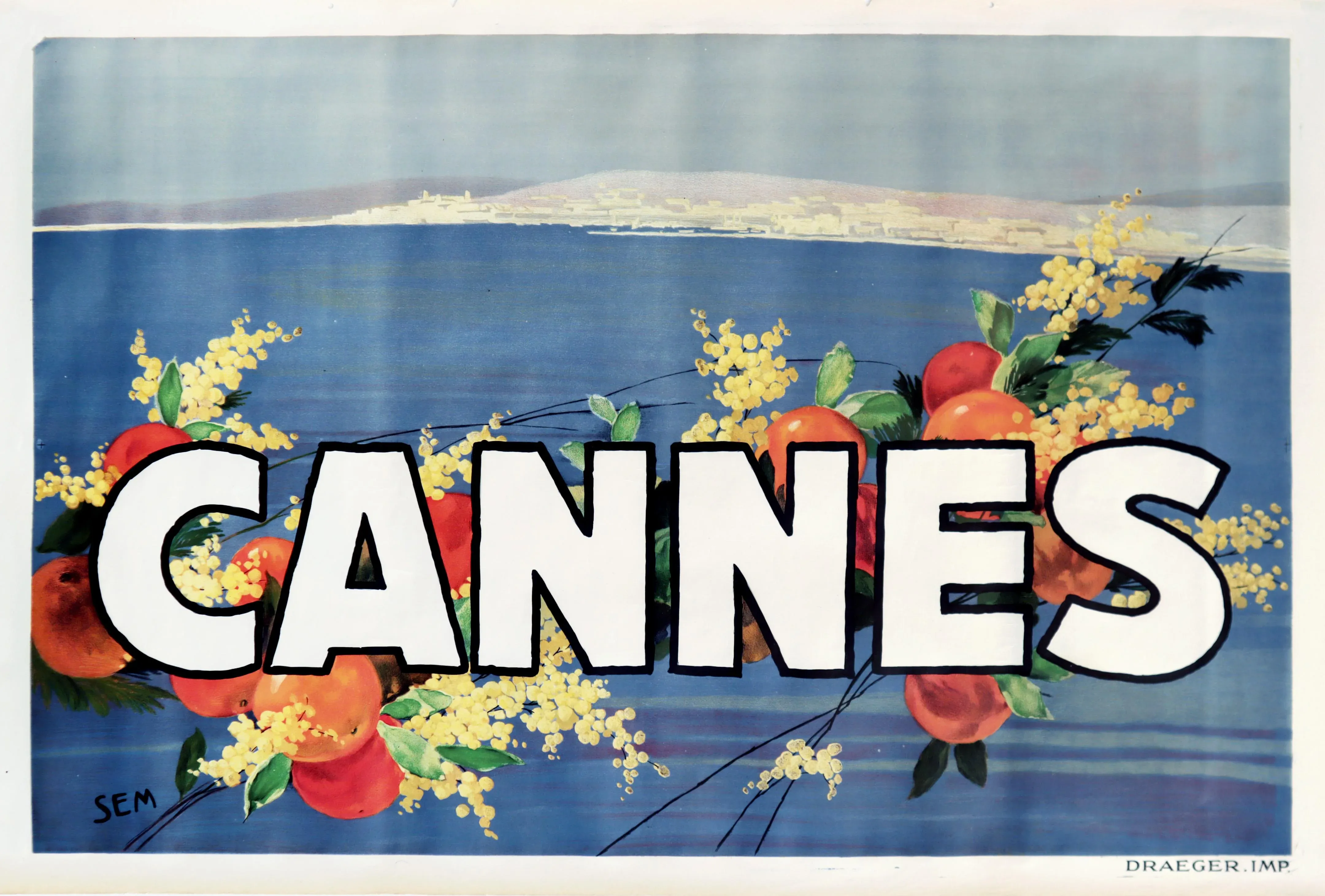 1930s Original French Travel Poster, Cannes - Sem | Chairish