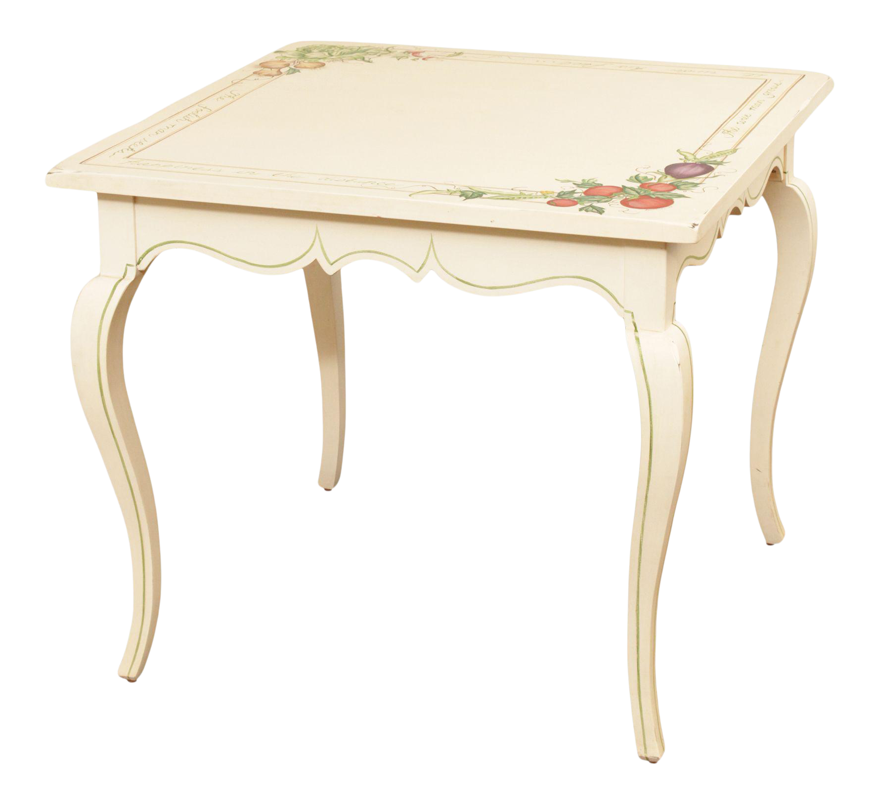 Hand Painted Square Dining Table | Chairish