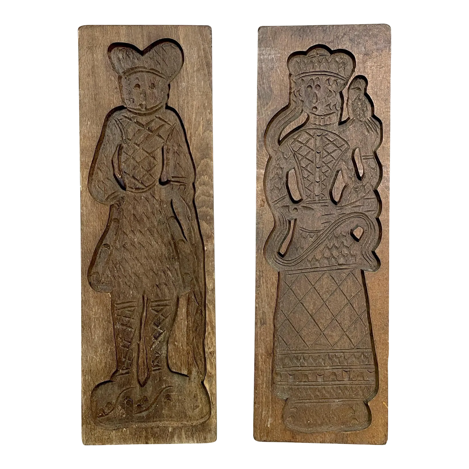 1960s Carved Wooden Gingerbread Molds - a Pair | Chairish