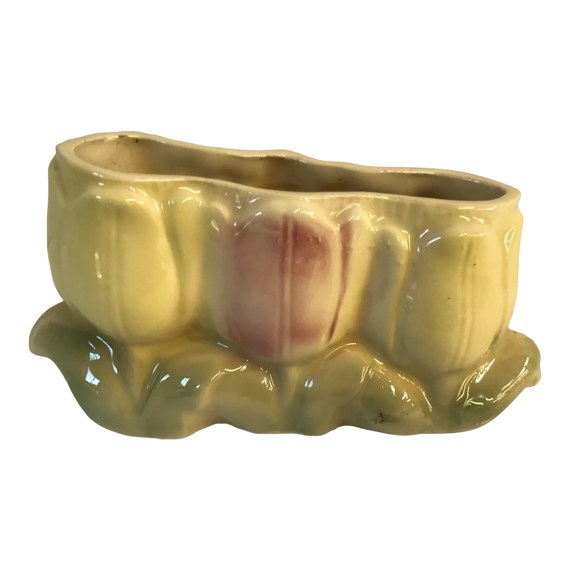 Vintage Ceramic Tulip Design Planter | Chairish