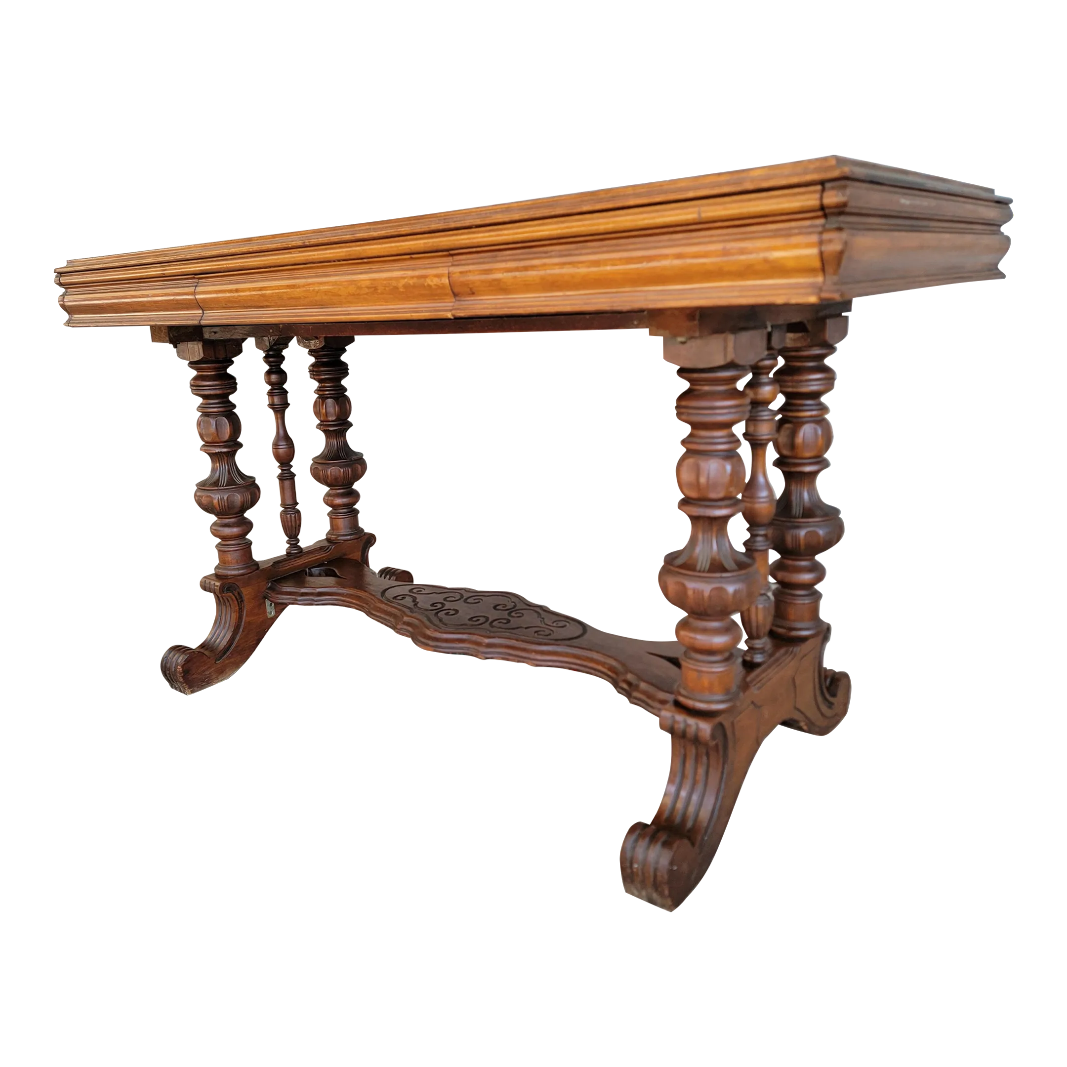 1930's American Console Table With Draw-Leaf Dining Table Conversion ...