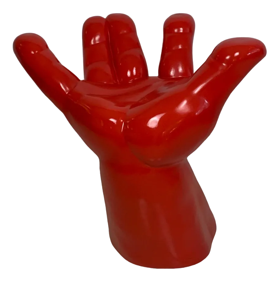 Vintage Hand Chair in Red | Chairish