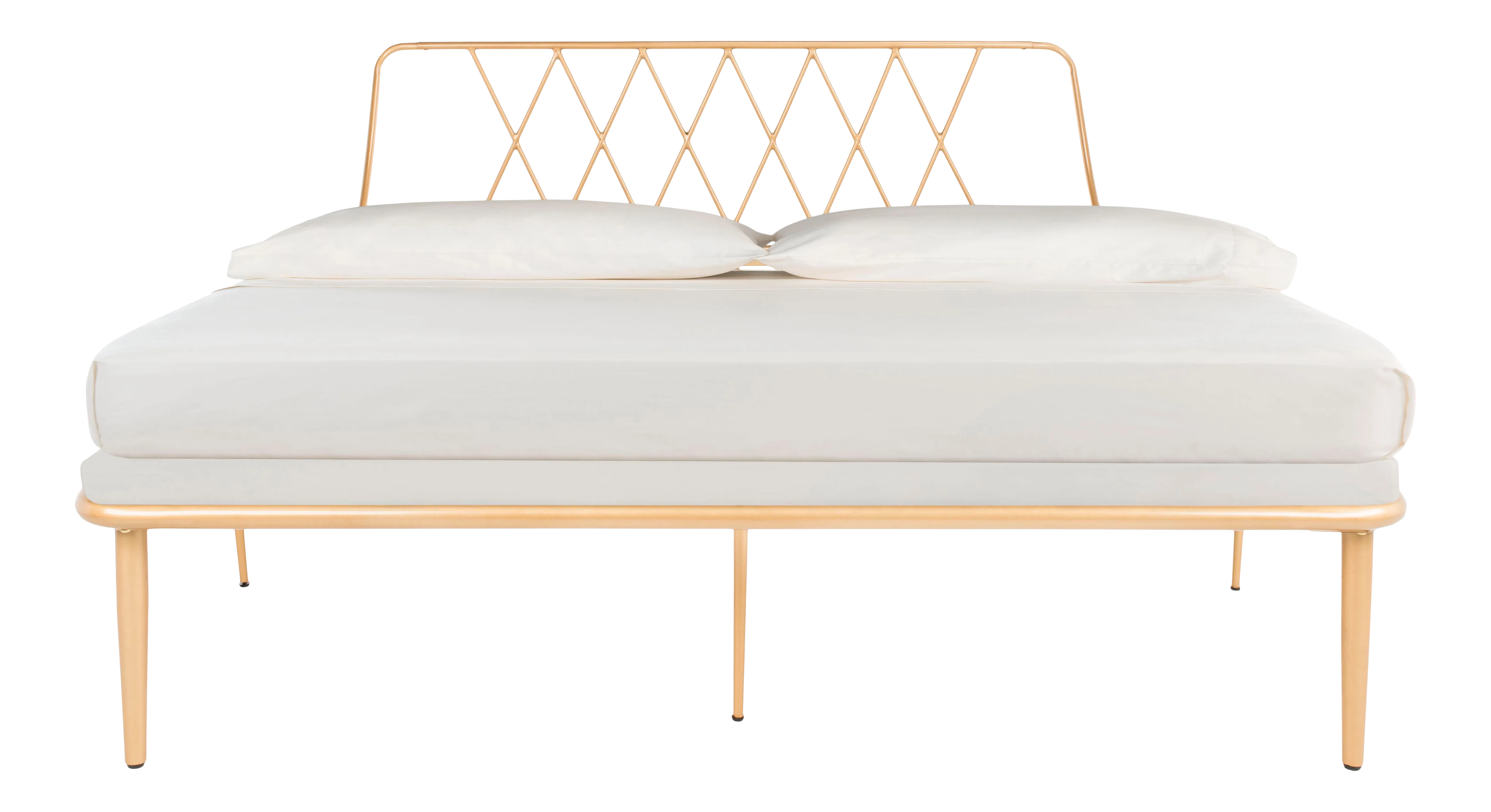 Wire Bed in Gold in Full | Chairish