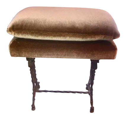 Vintage Painted Iron Bench | Chairish