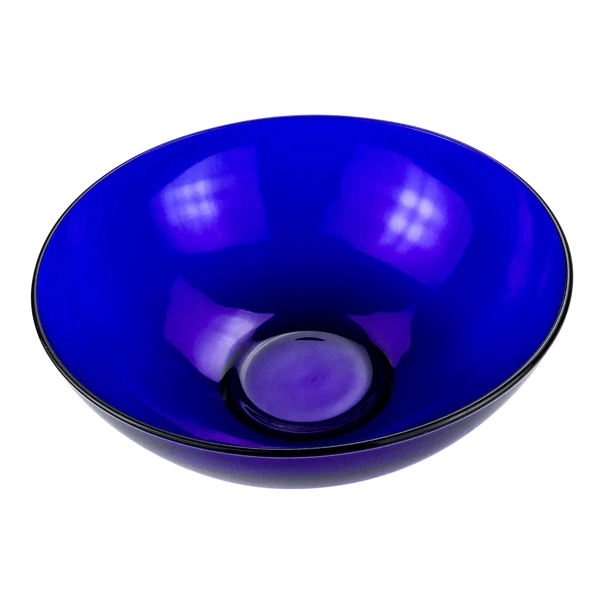 Vintage Cobalt Blue Large Glass Bowl | Chairish