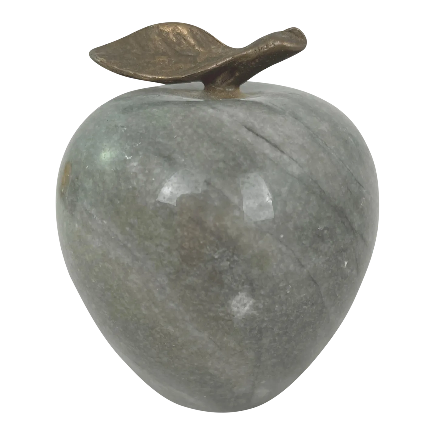 Mid-Century Marble Apple Paperweight | Chairish