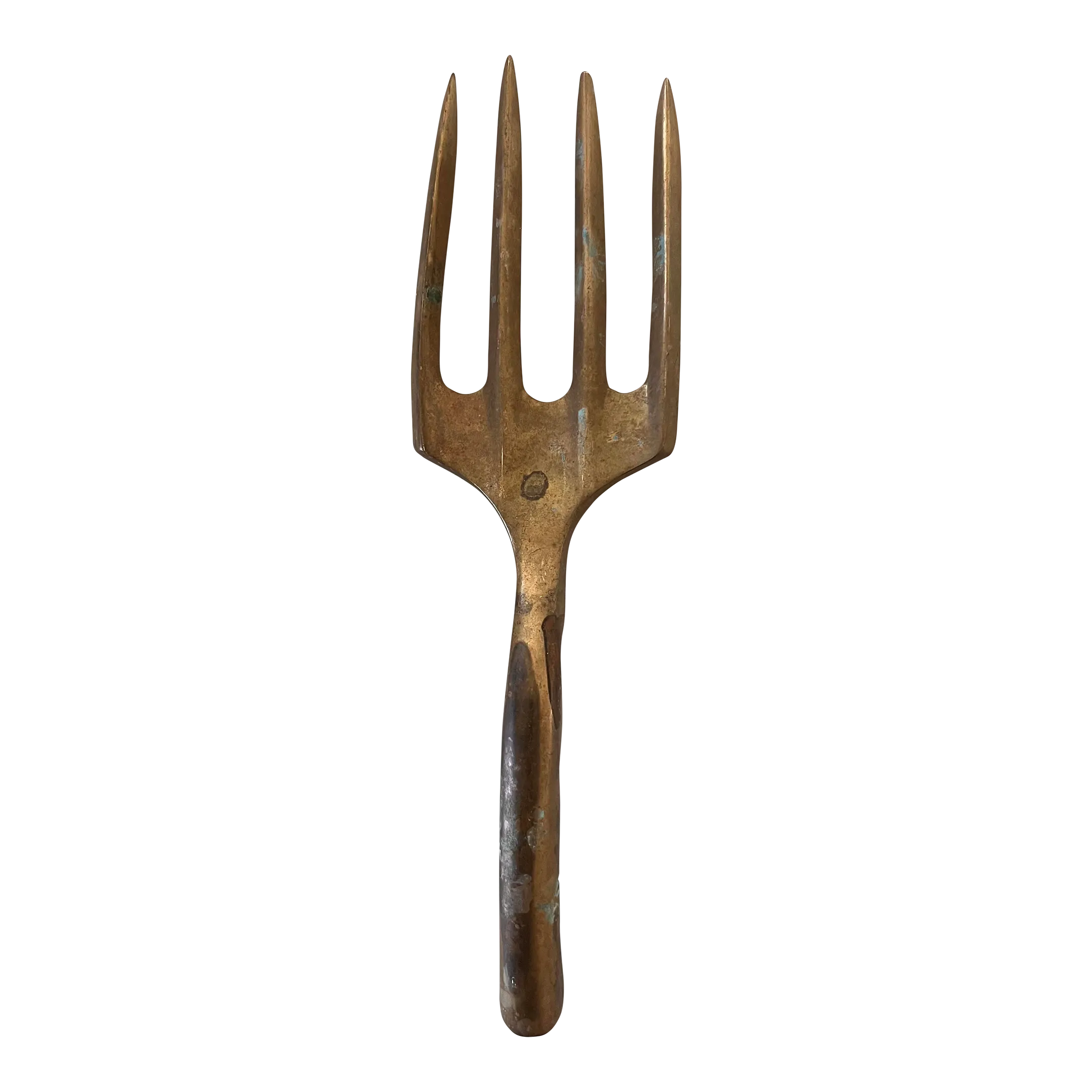Solid Brass Large 4 Prong Fork | Chairish
