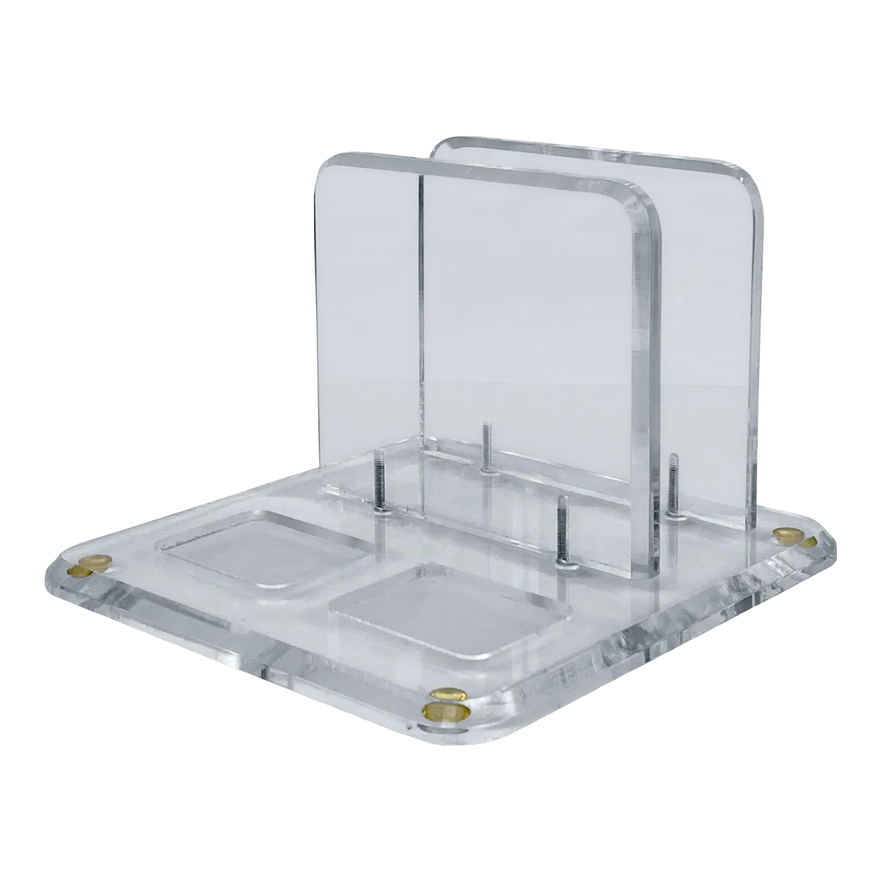 Vintage Post-Modern Beveled Clear Lucite Library Desk Envelope Letter ...