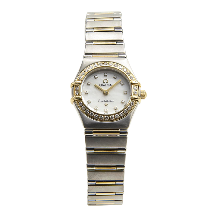 1990s Omega Constellation My Choice Steel Gold Diamond Mini Ladies ...