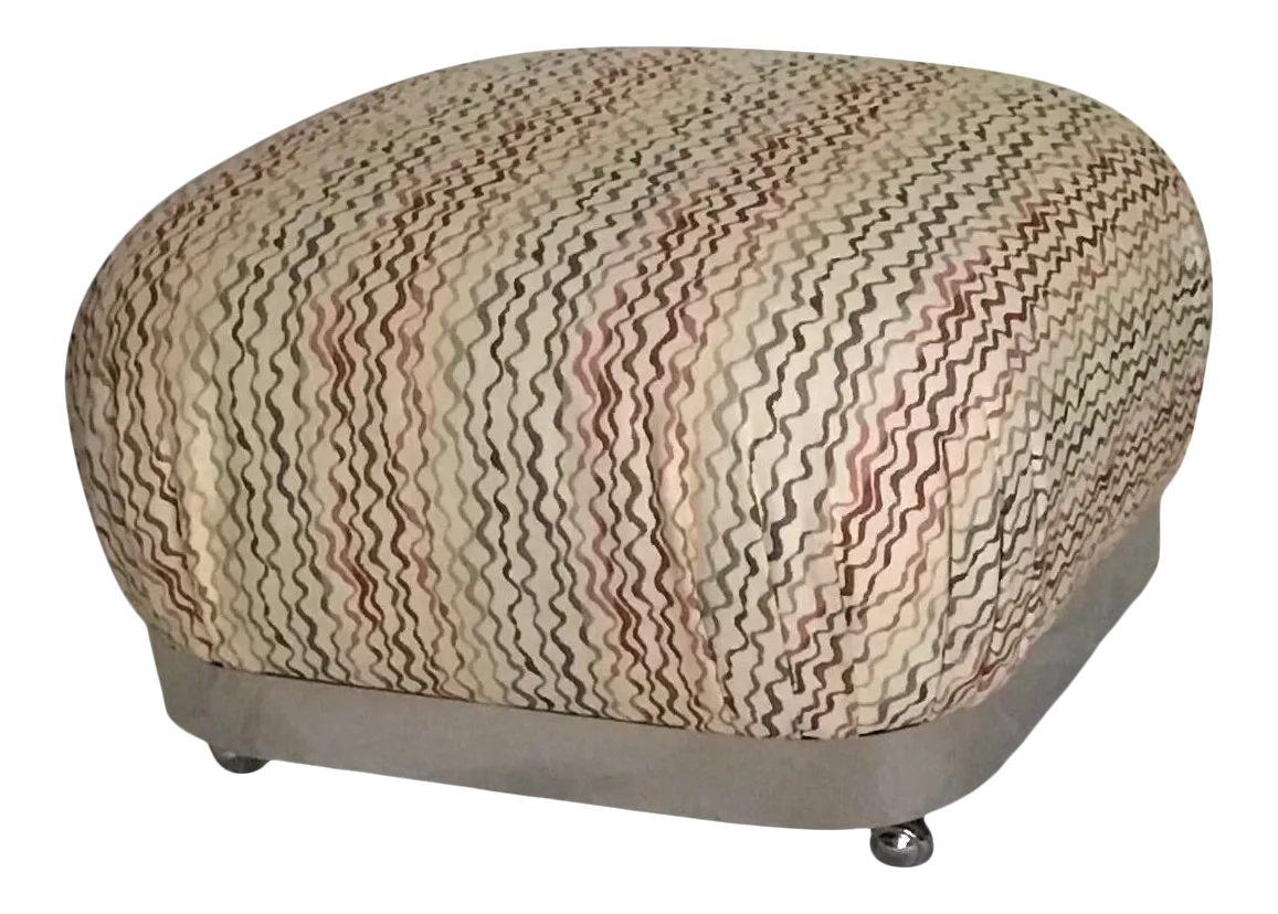 1970s Karl Springer Style Oversized Pouf Ottoman | Chairish