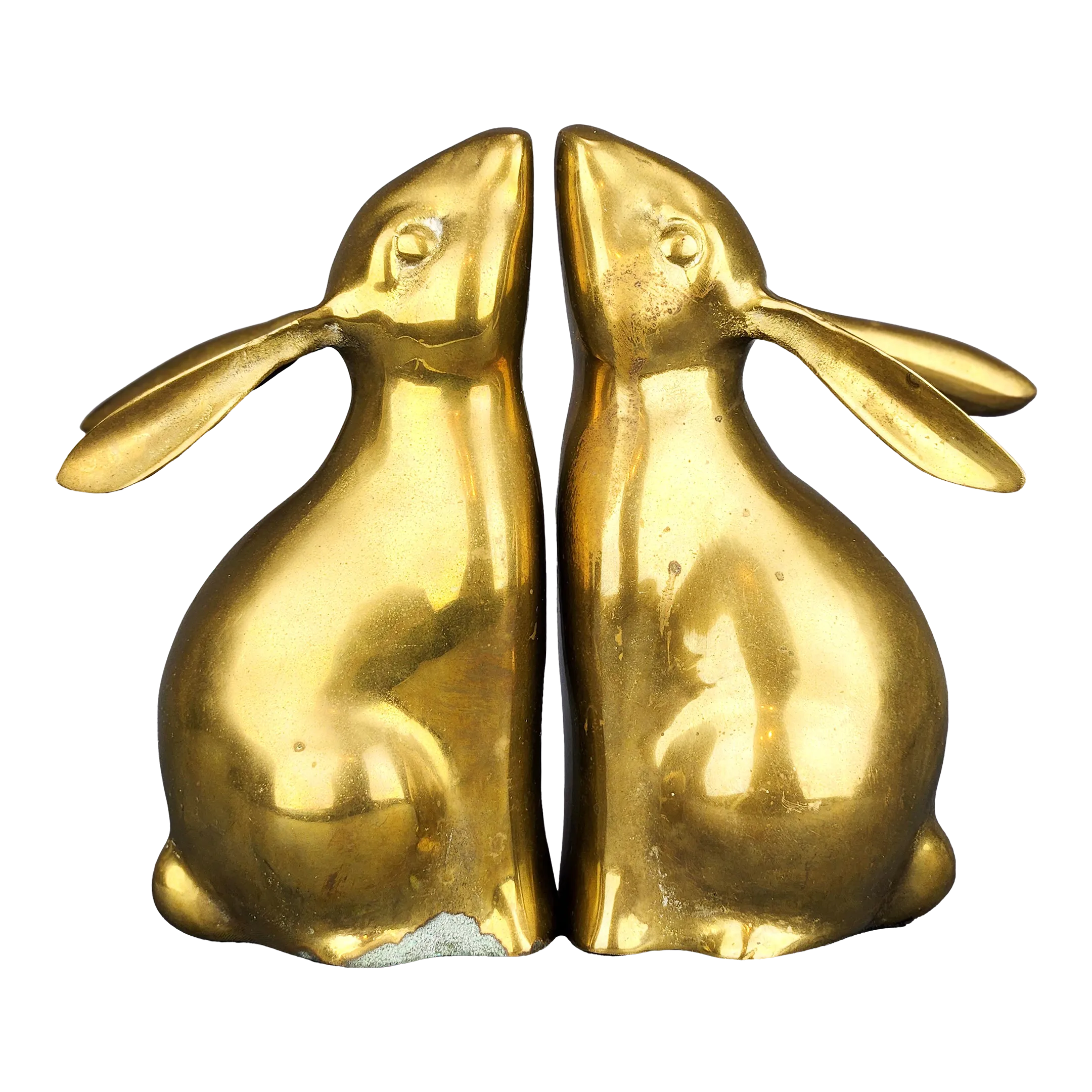 Mid 20th Century Brass Rabbit Bookends - a Pair | Chairish