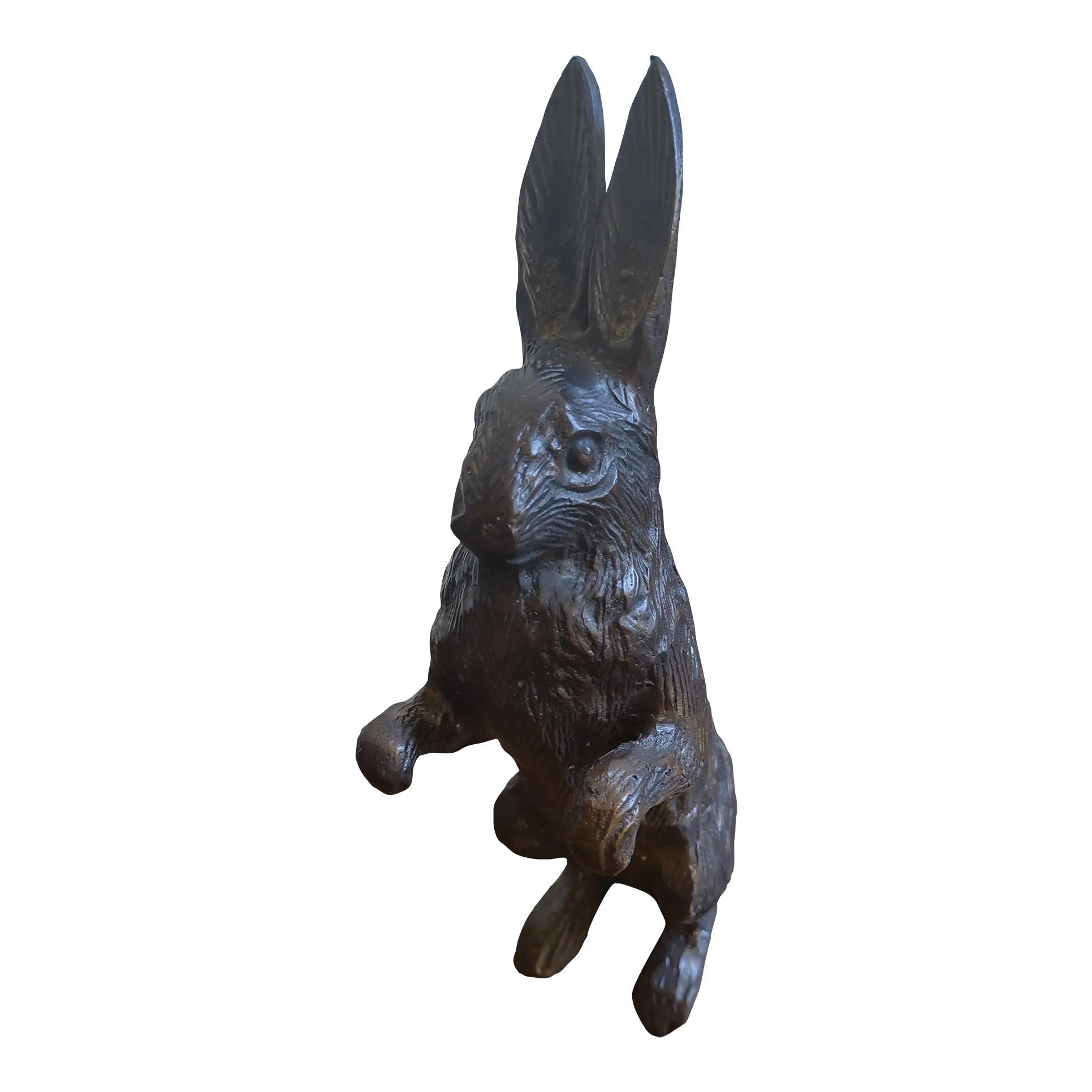 1980s Vintage Bronze Bunny Rabbit Sculpture | Chairish