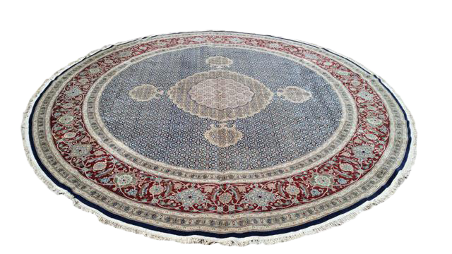 Traditional 9 Ft. Round Persian Design Round Handmade Knotted Rug - 9x9 ...
