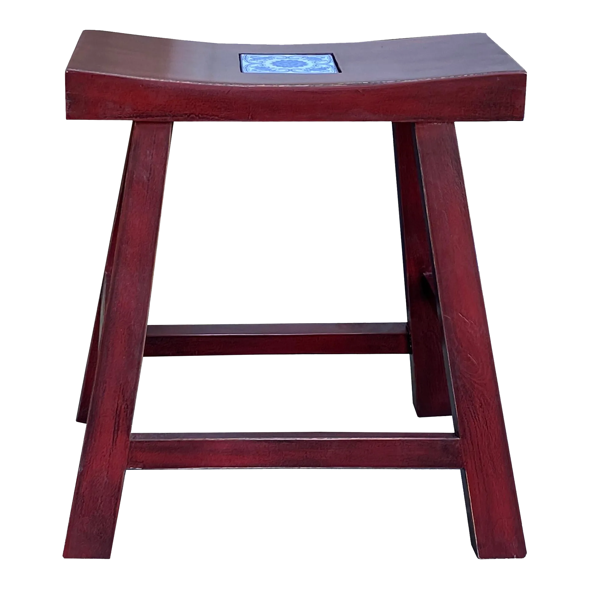 Handmade Blue White Porcelain Art Top Brick Red Single Seat Stool ...