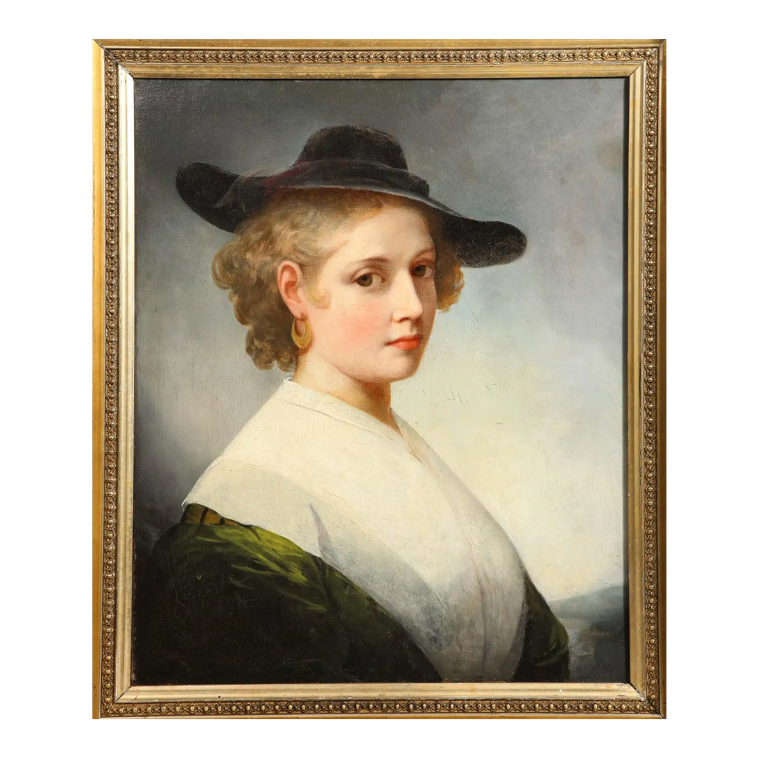 Portrait Painting “Lady in Green” British School, Circa 1840 | Chairish