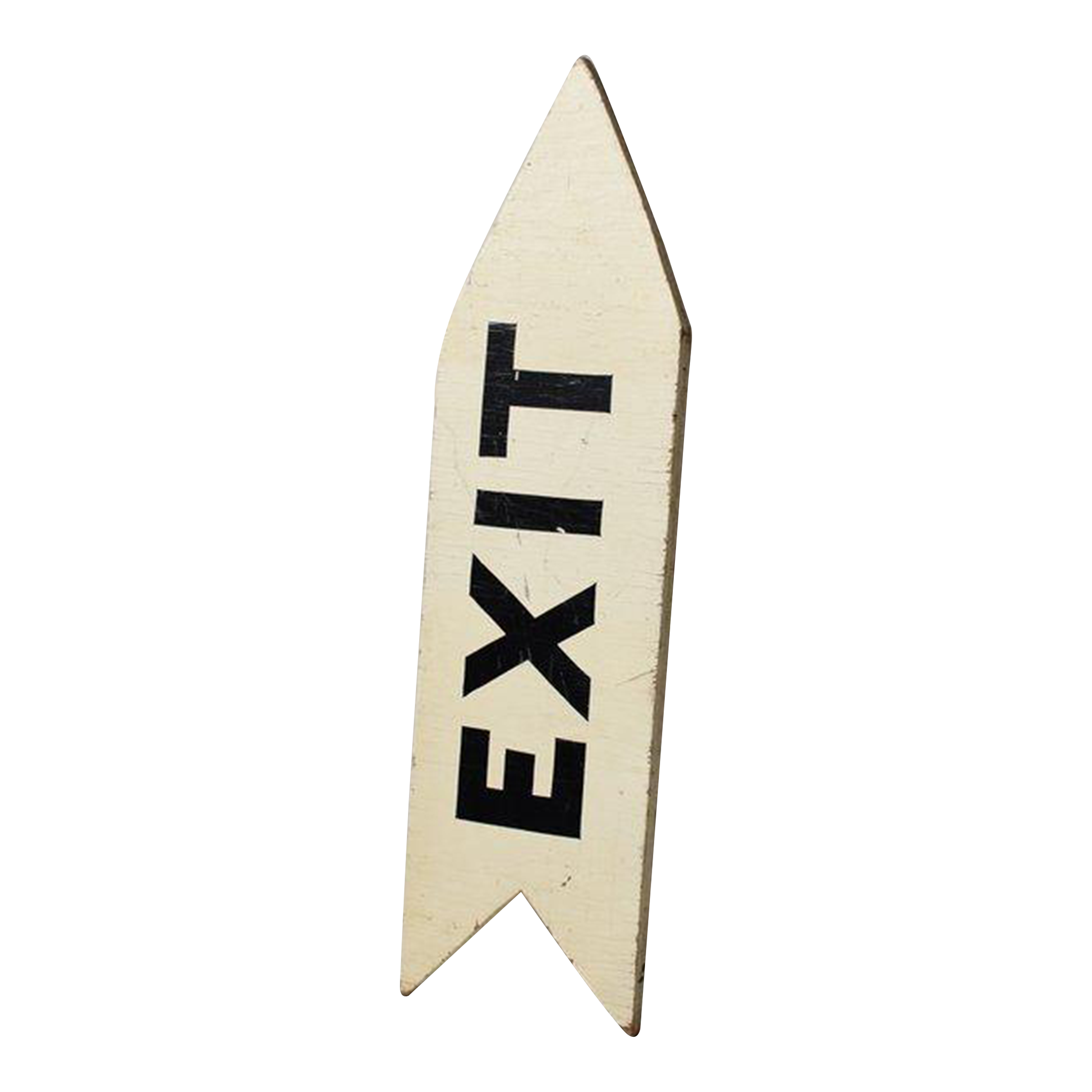 Vintage Directional Painted Plywood Exit Sign, Circa 1950s | Chairish