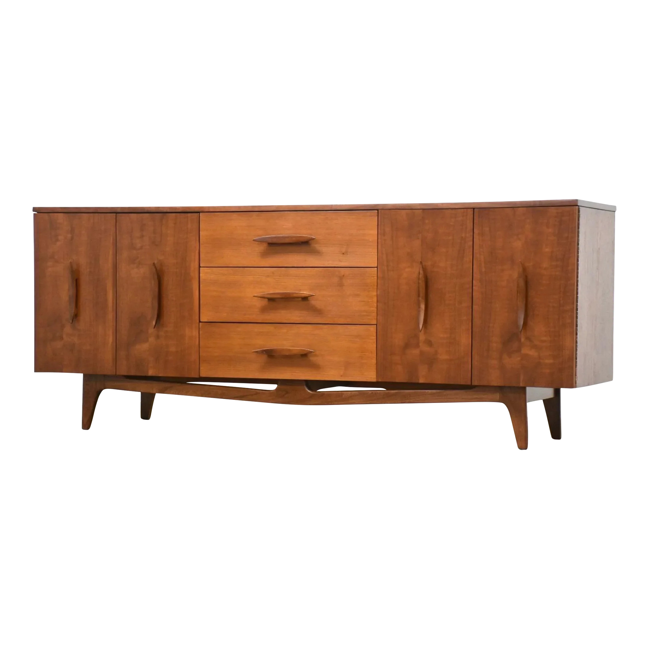 Refinished Walnut Sideboard Credenza | Chairish