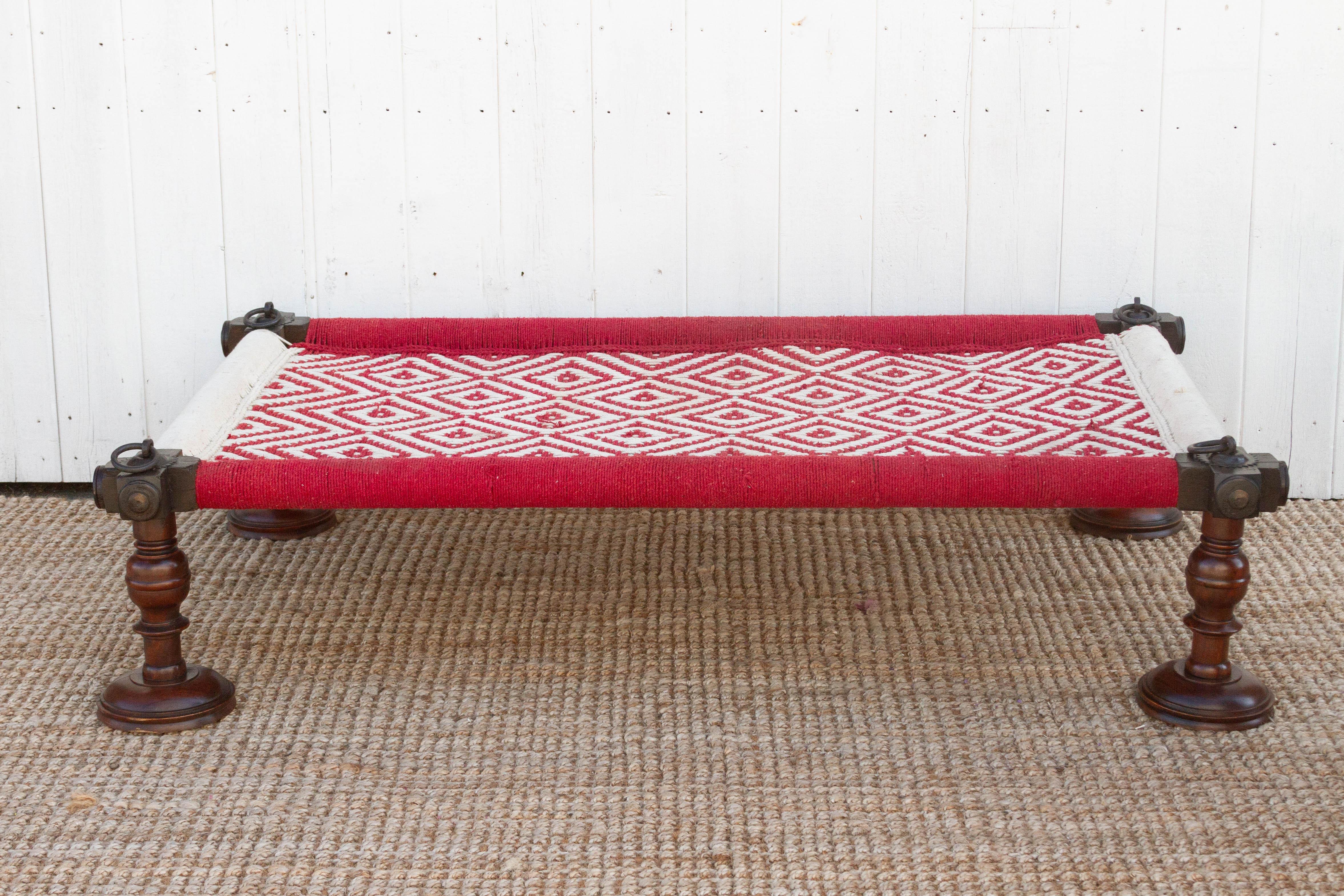 Traditional Diamond Motif Indian Charpai Bed