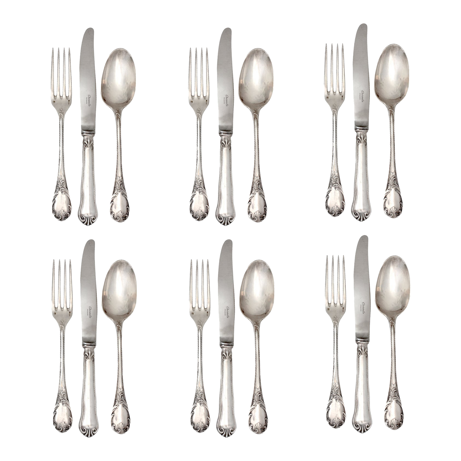 Early 20th Century French Christofle Flatware, Service for Six- 18 ...