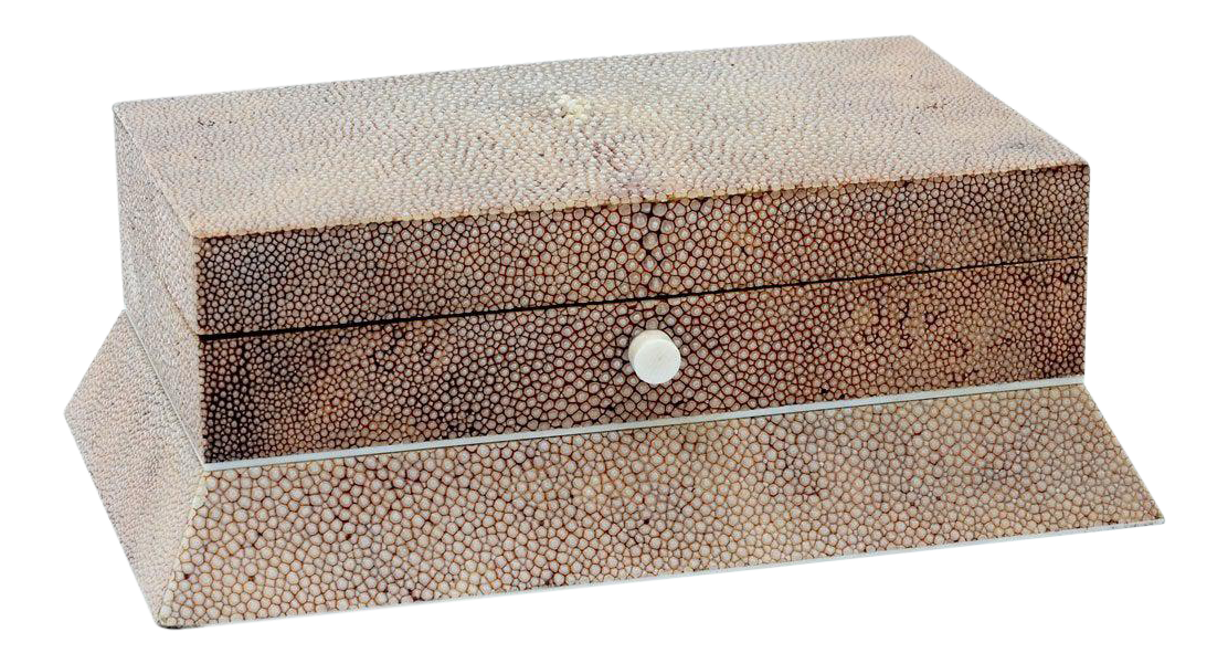 Early 20th Century Shagreen Box With Secret Compartment | Chairish