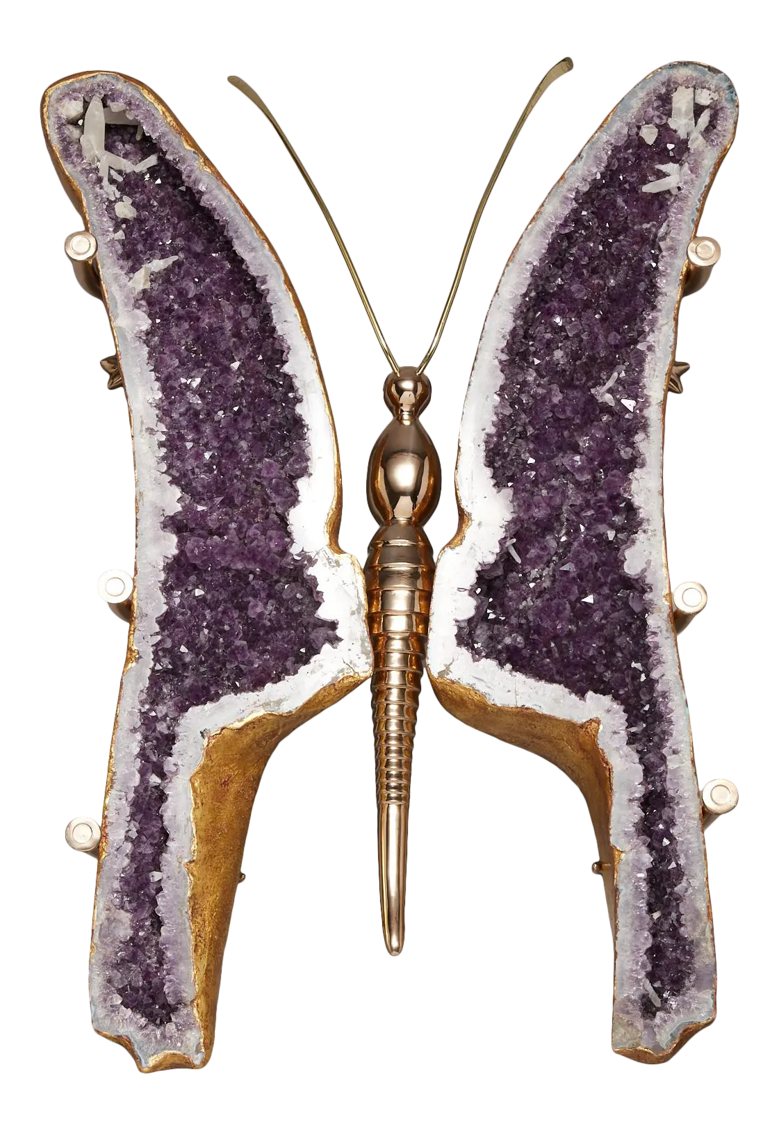 Amethyst and Bronze Butterfly Coffee Table | Chairish
