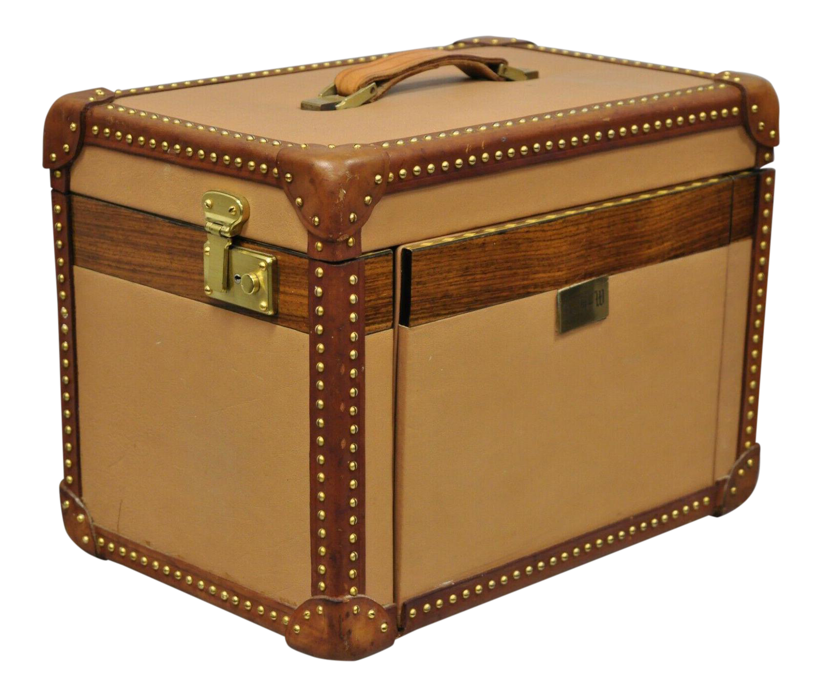 Vintage Italian Leather Toiletry Box Case Travel Trunk | Chairish