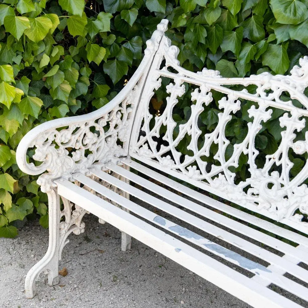 Cast iron bench white store