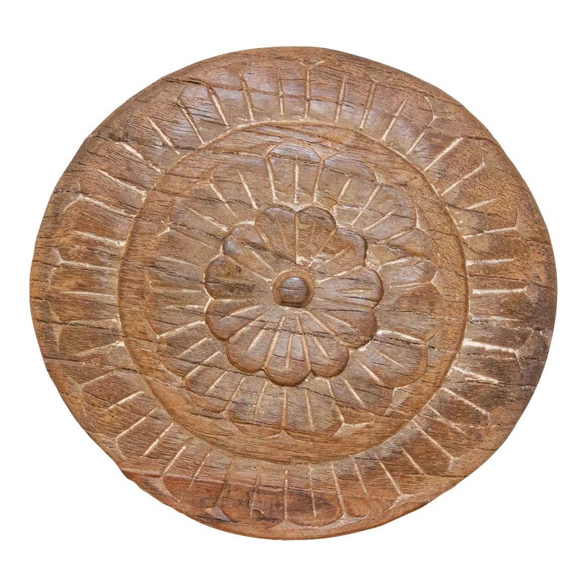 Vintage Carved Chapati Plate | Chairish