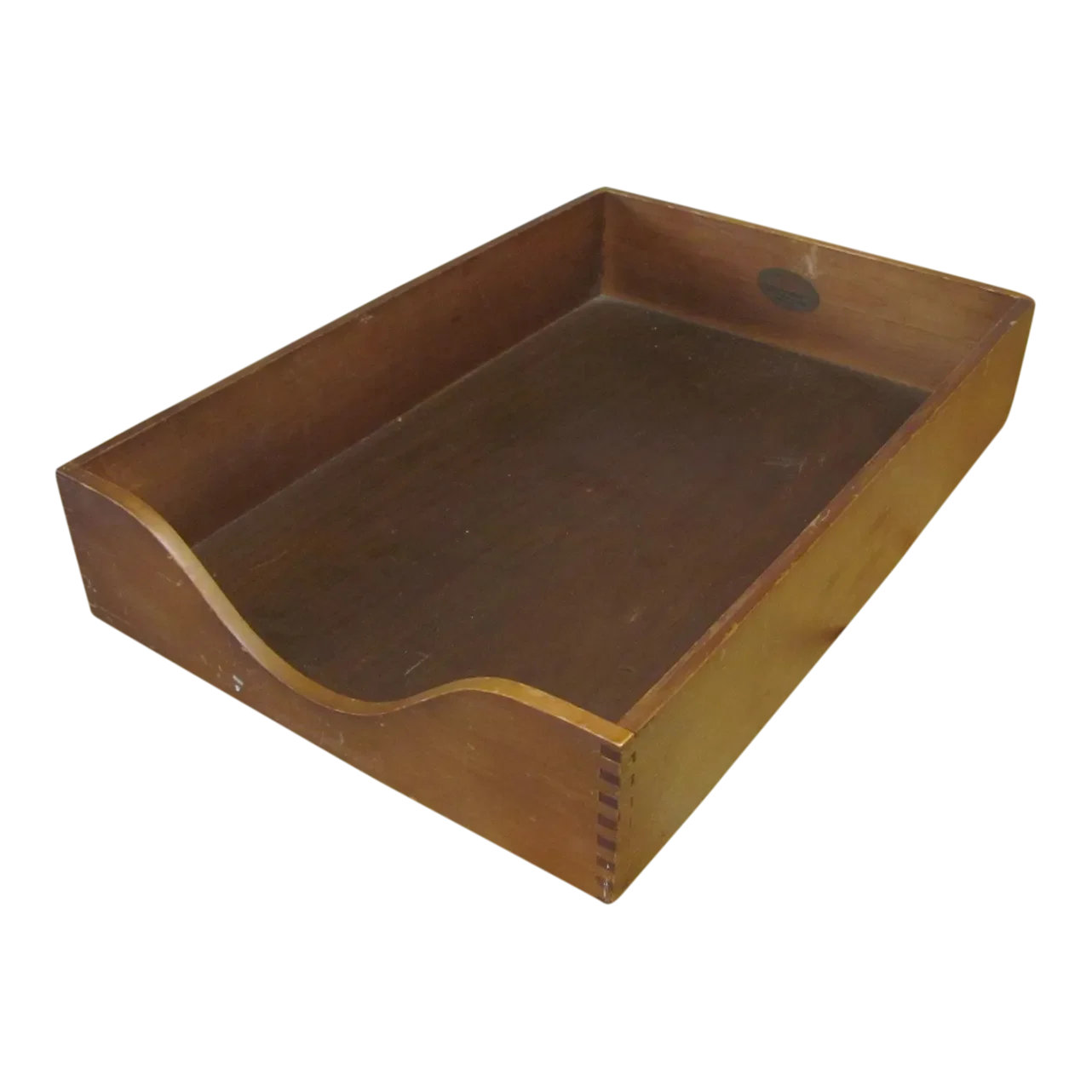 Late 20th Century Art Deco Style Legal Paper Size Wooden in / Out Paper ...