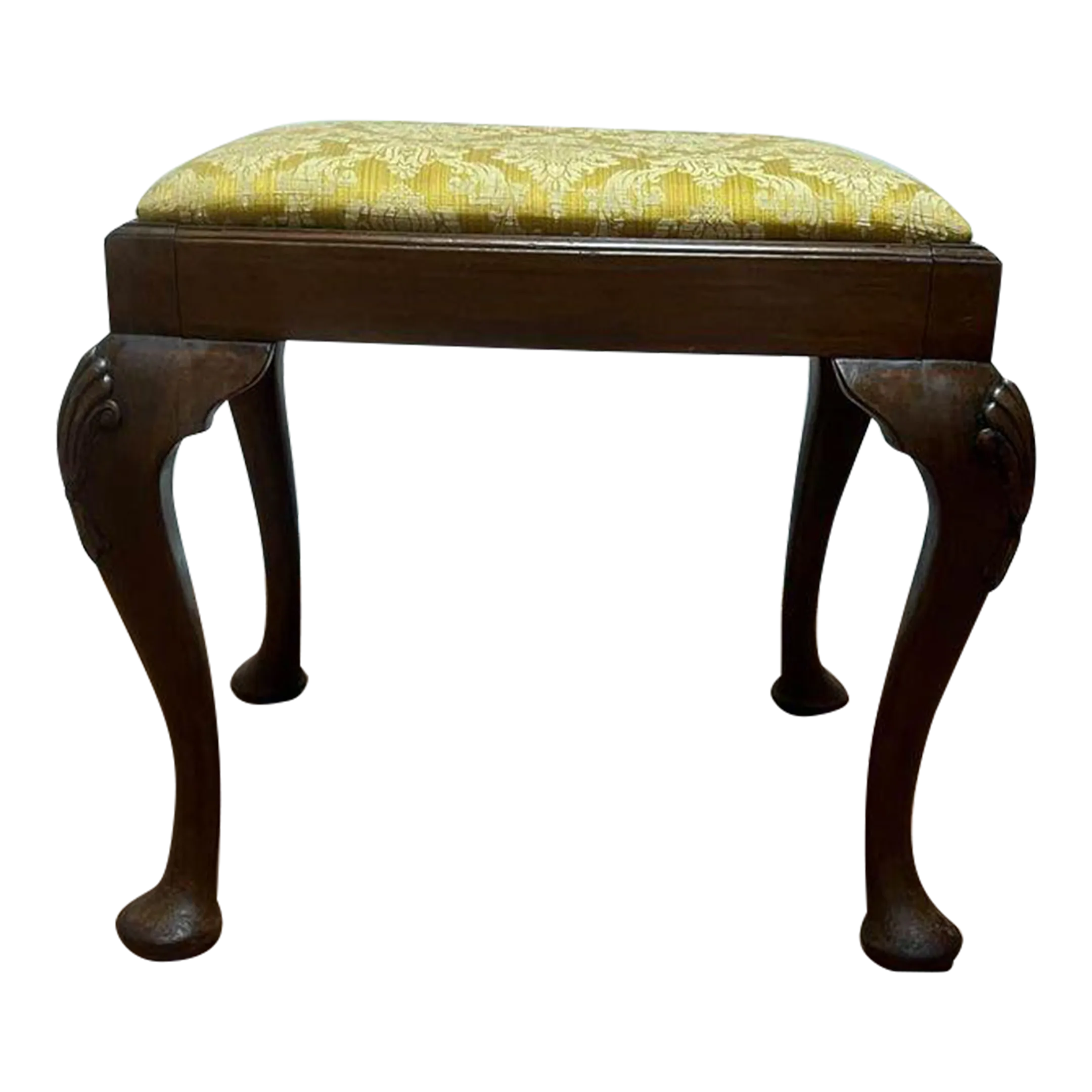 Early 20th Century Antique Queen Anne Mahogany Stool | Chairish