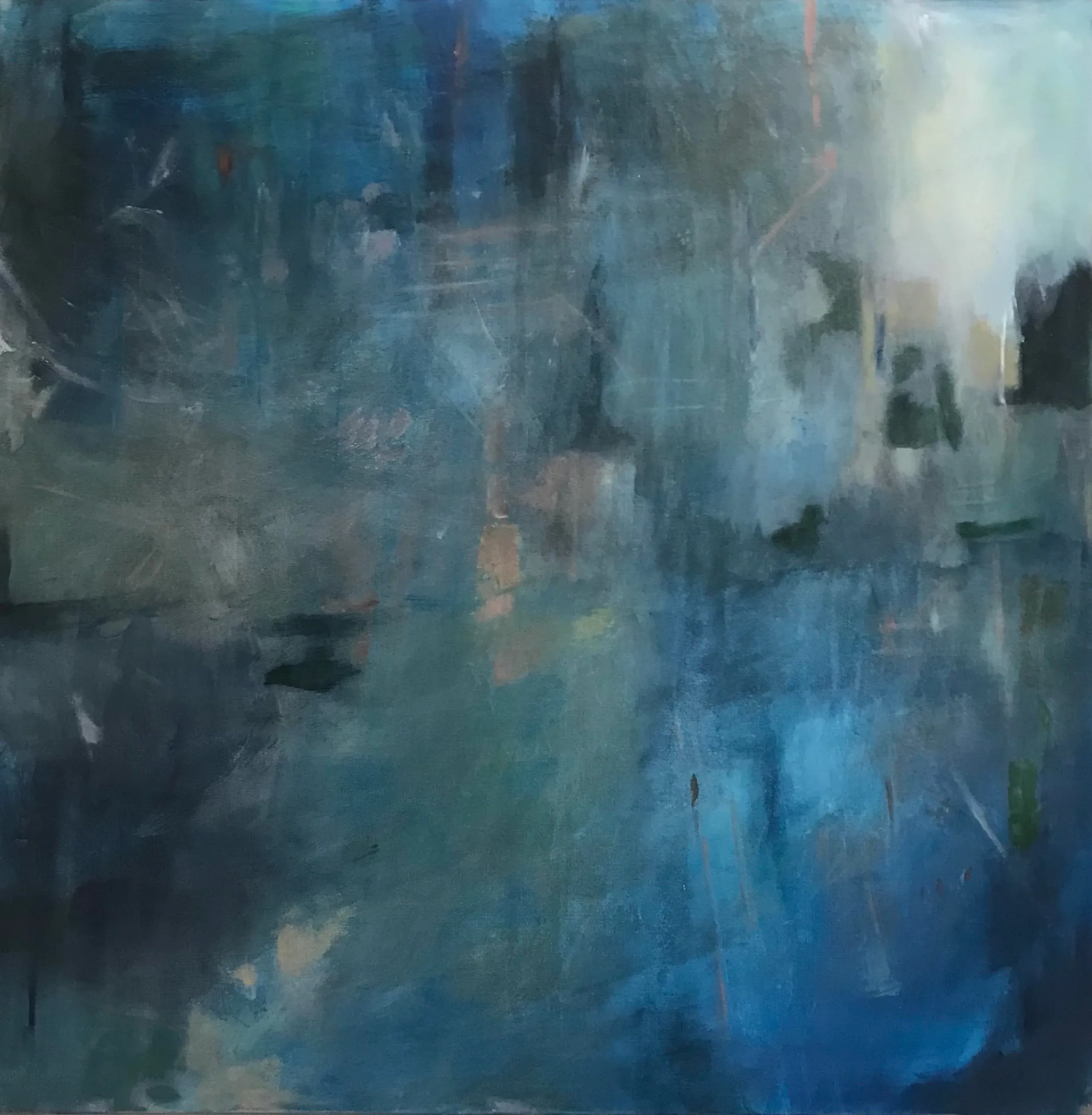 "Deep Water" Contemporary Abstract Acrylic Painting on Canvas | Chairish