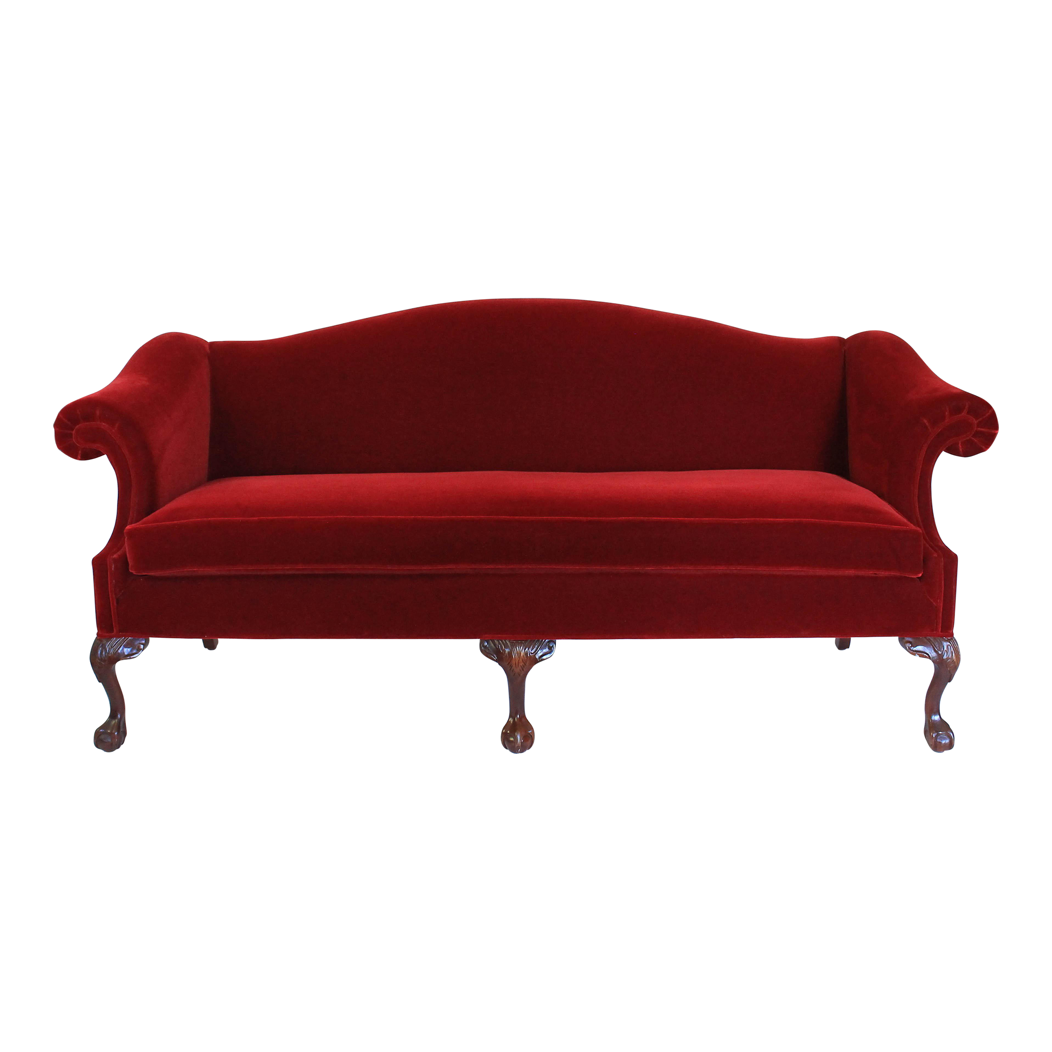 Red Camel Back Sofa | Baci Living Room