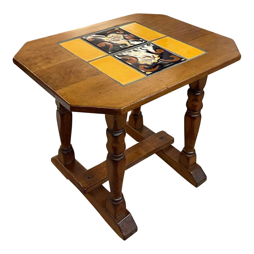 1970s Vintage Mason Monterey California Tile Top Table | Chairish