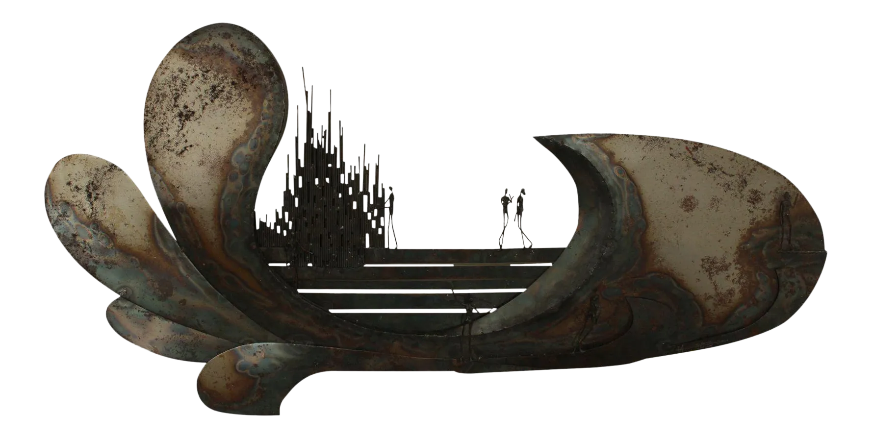 Arlene Abend Welded Steel, Metal Brutalist Wall Sculpture, 1982 | Chairish