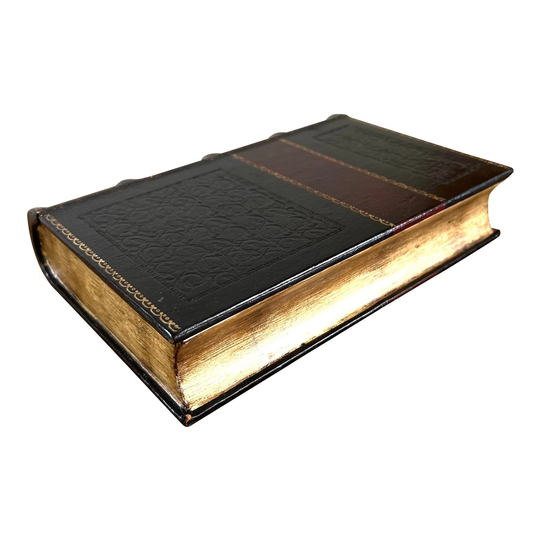 Maitland-Smith Decorative Leather Book Storage Stash Box | Chairish