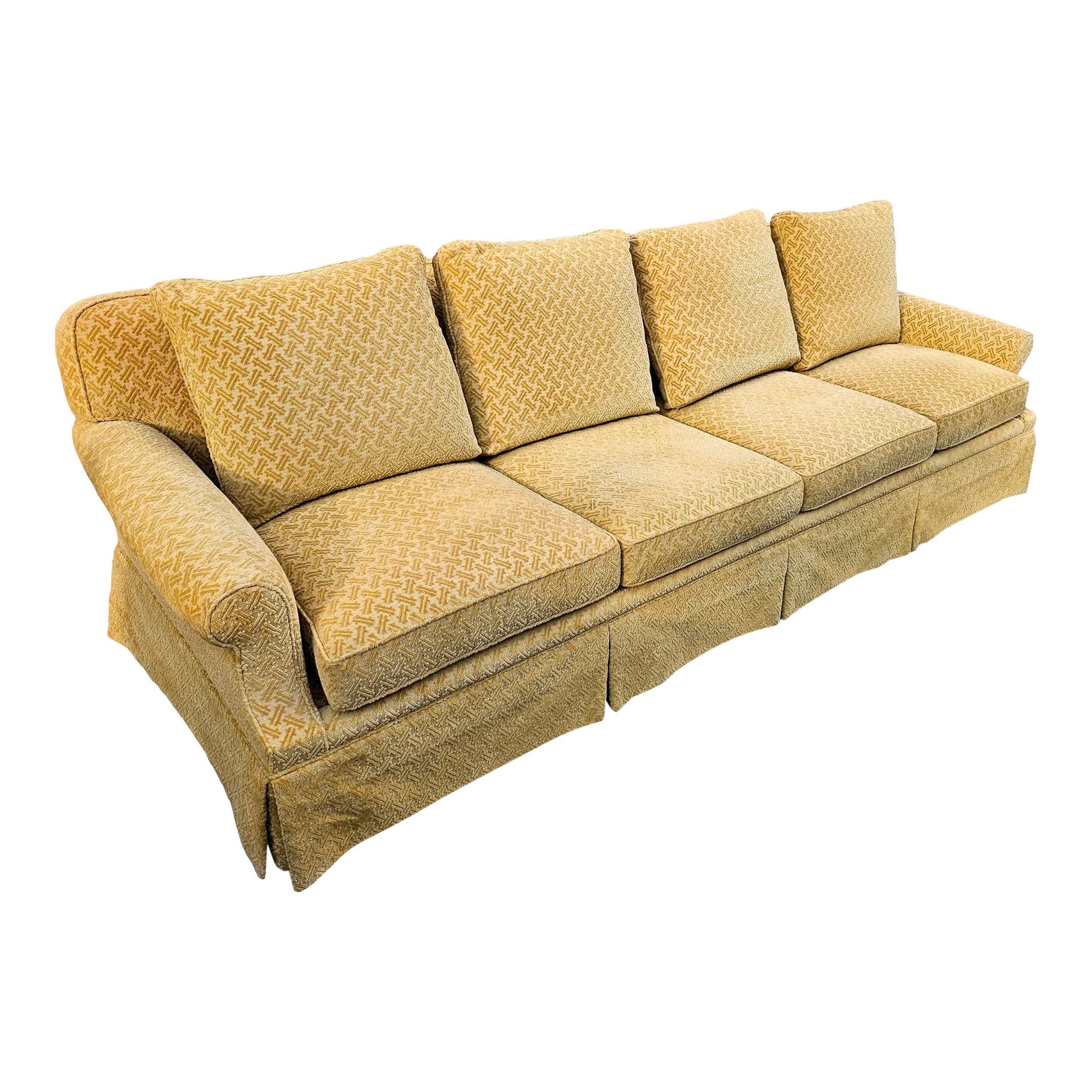 Edward Ferrell and Lewis Mittman Four-Seat Velvet Sofa | Chairish