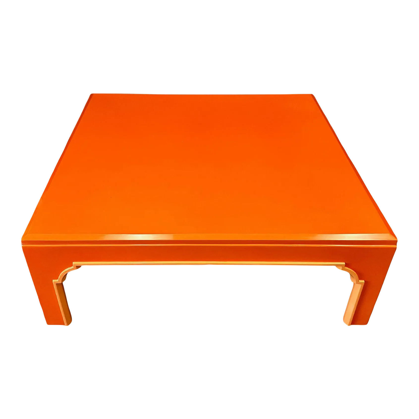 1970s Lacquered Orange Hollywood Regency Coffee Table | Chairish